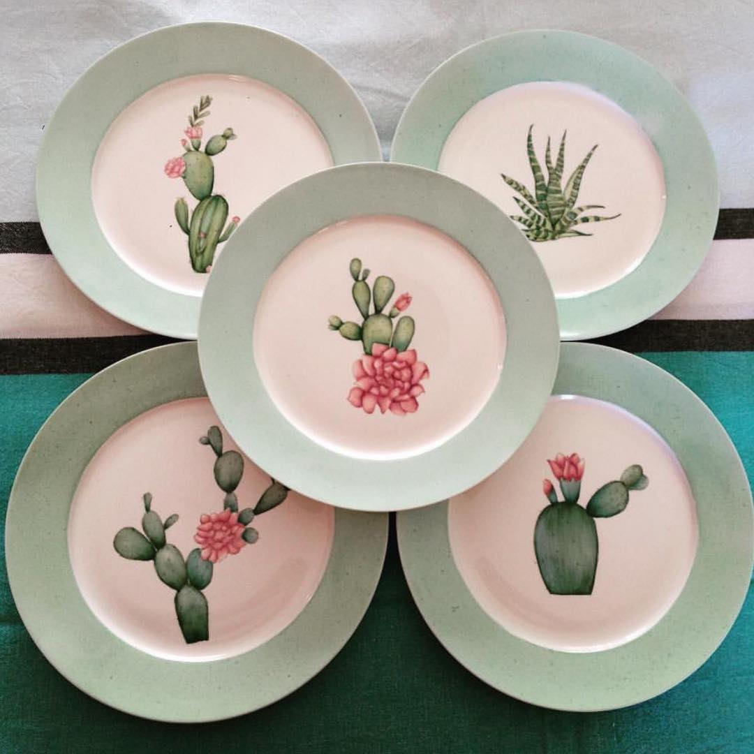 thesill: We’re obsessed with these hand painted cactus plates. Dinner ...